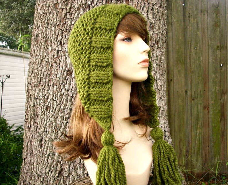 Knit Hat Pattern Tassel Hat Knitting Pattern Knit Hood | Etsy