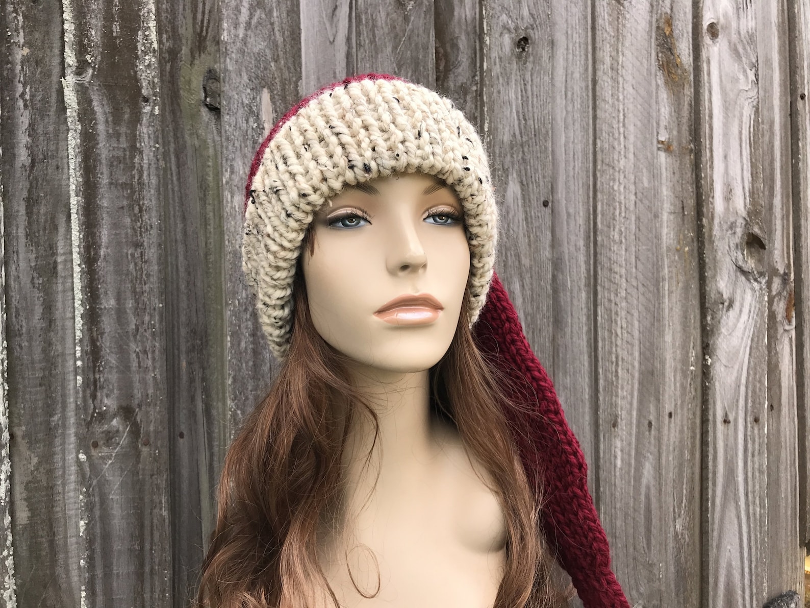 Extra Long Stocking Cap Rustic Santa Hat Santa Claus Hat - Etsy