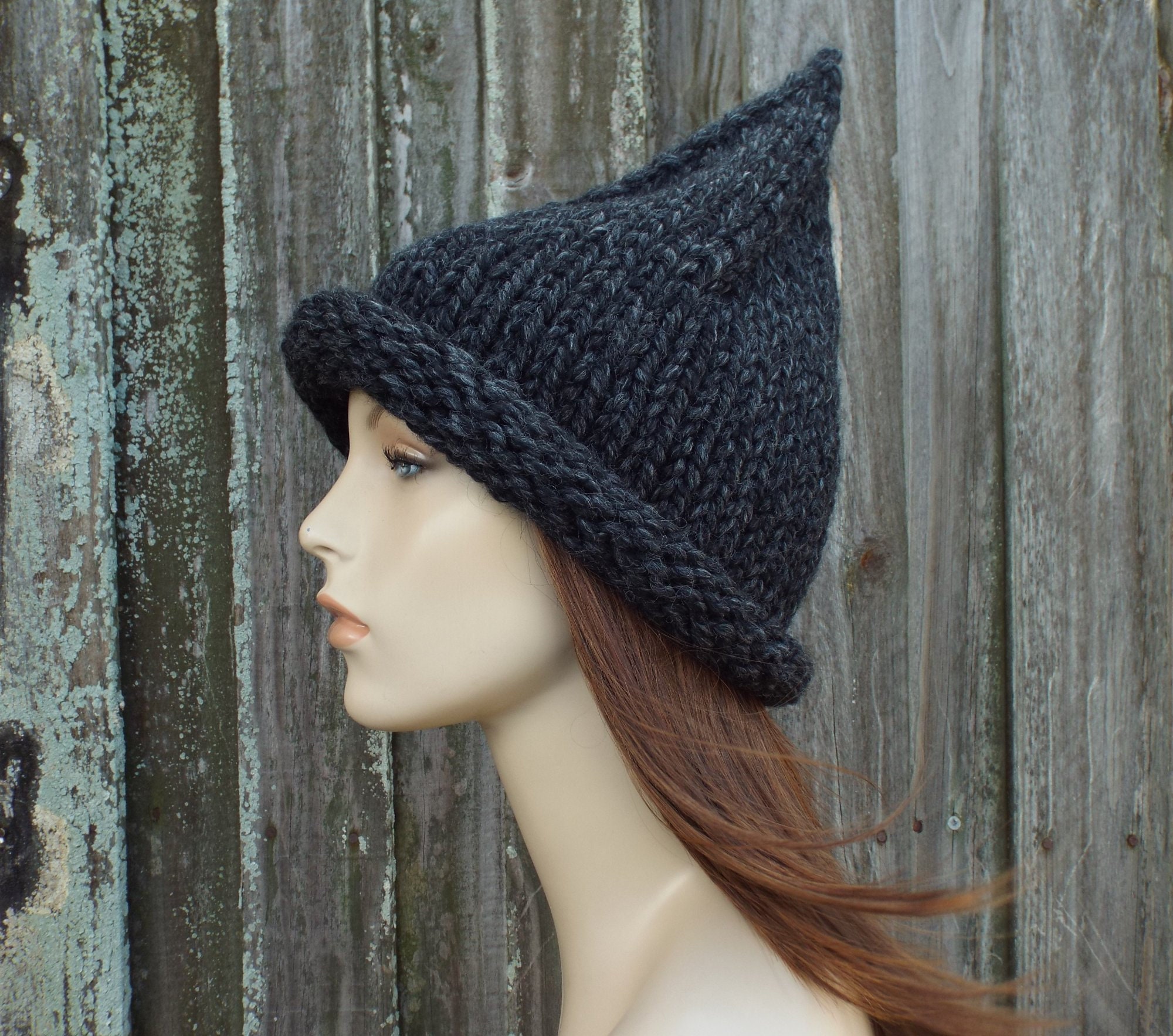 Witch Hat Halloween Hat Wizard Hat Chunky Knit Hat Womens | Etsy