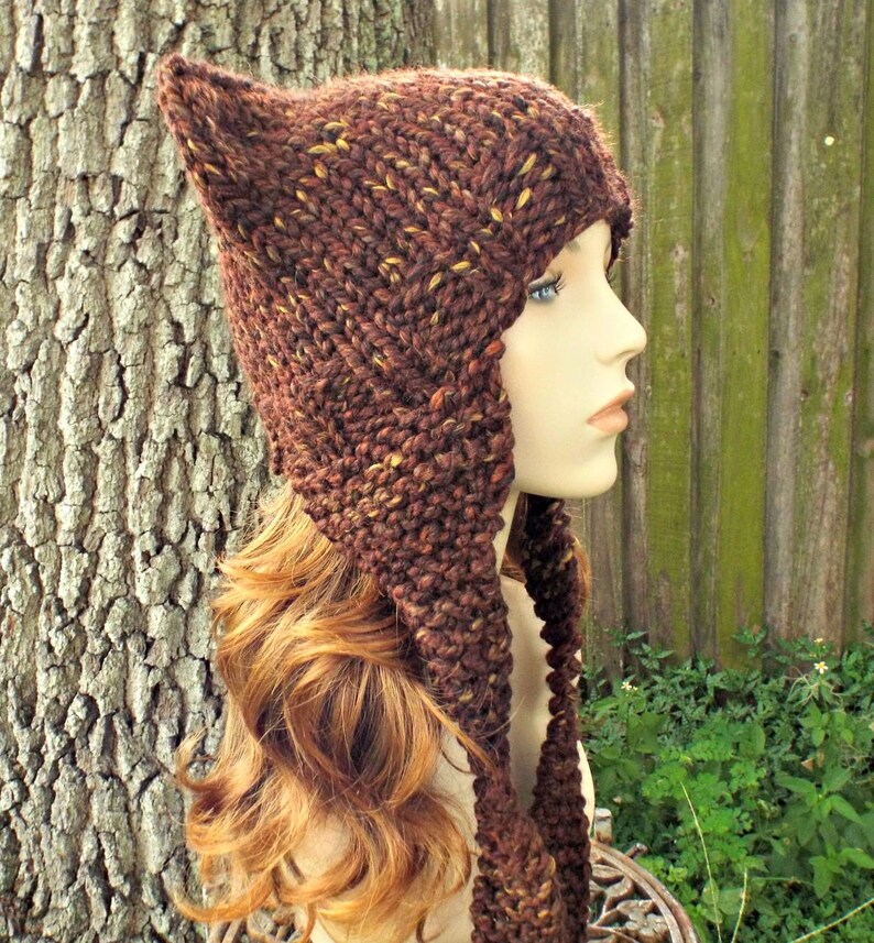 Chunky Knit Hat, Hat With Ears, Womens Hat, Mens Hat, Winter Hat ...