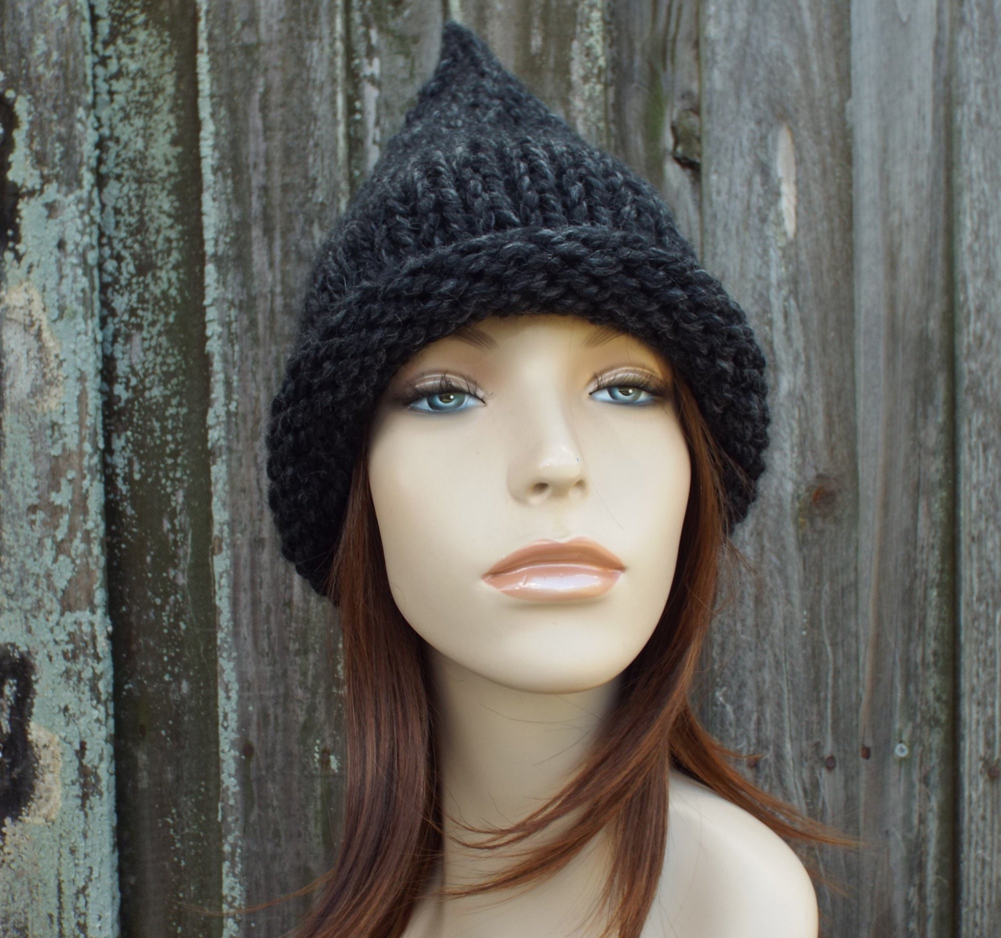 Witch Hat, Halloween Hat, Wizard Hat, Chunky Knit Hat, Womens Hat ...