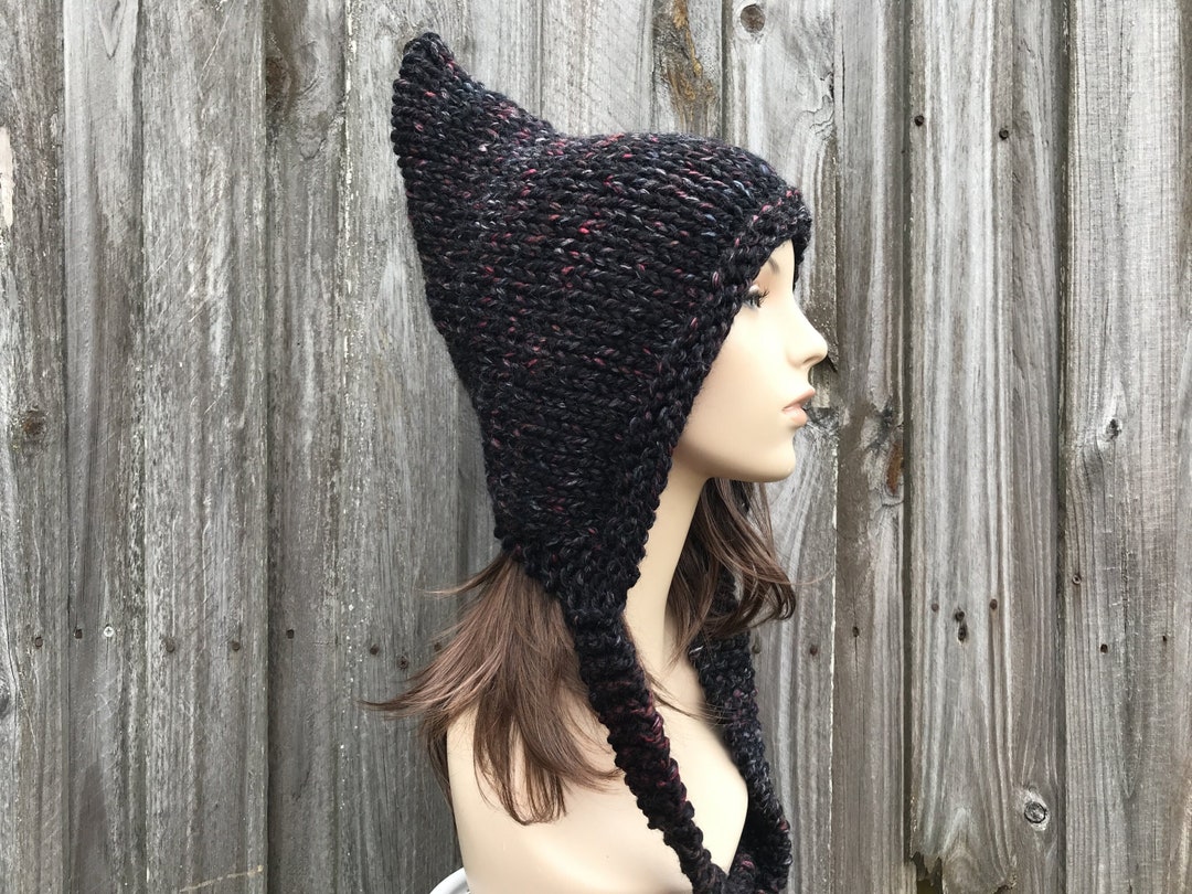 Knit Pixie Hat Elf Hat Chunky Knit Hat Womens Hat Mens - Etsy