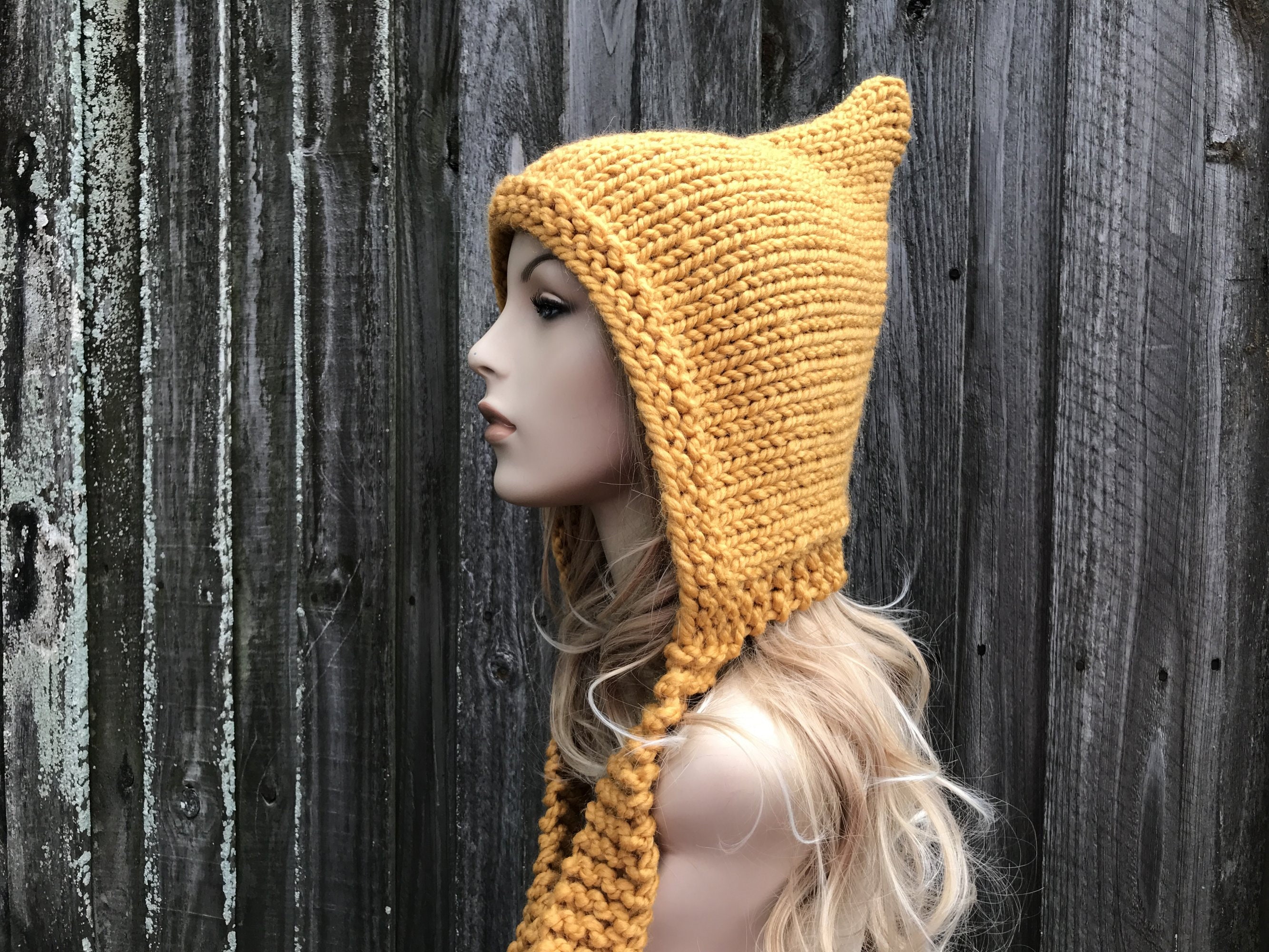 Witch Hat Pixie Hat Elf Hat Womens Hat Pixie Hood Chunky | Etsy