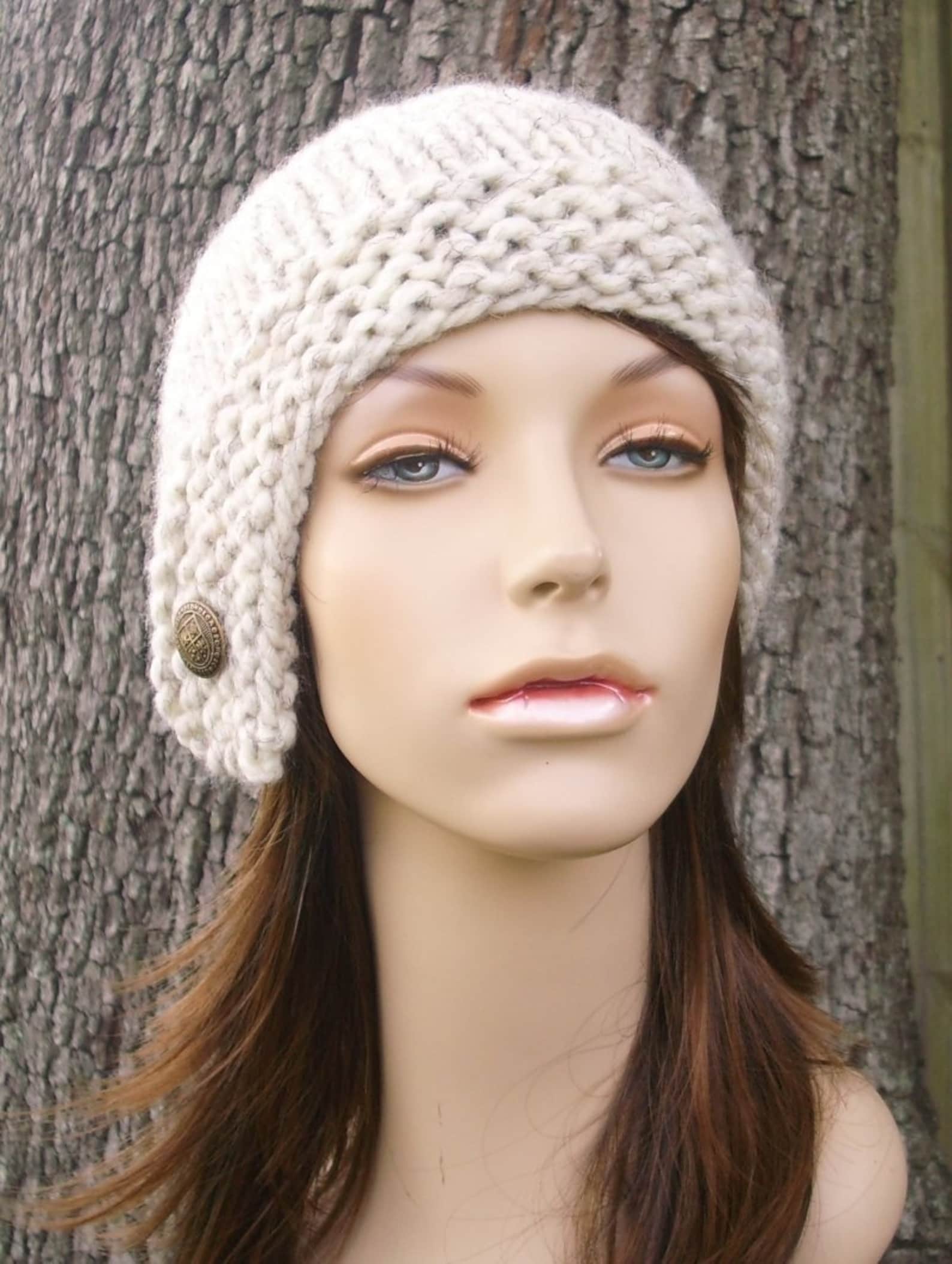 Knit Cloche Hat Chunky Knit Hat Womens Hat Knit Beanie - Etsy