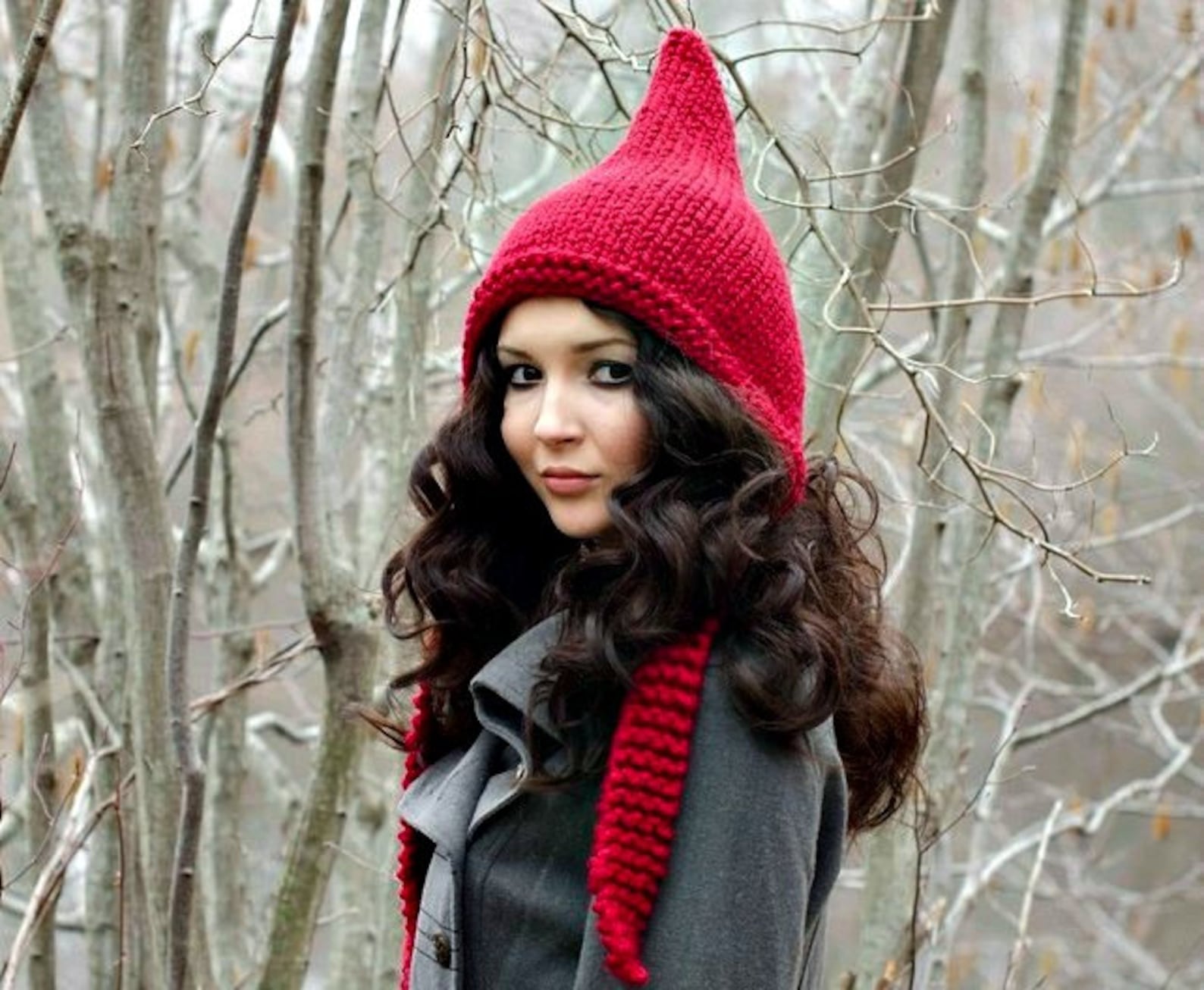 Adult Pixie Hat, Elf Hat, Chunky Knit Hat, Womens Hat, Winter Hat, Knit ...