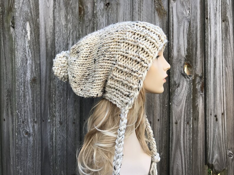 Extra Long Slouchy Hat, Chunky Knit Hat, Womens Hat, Mens Hat, Knit ...