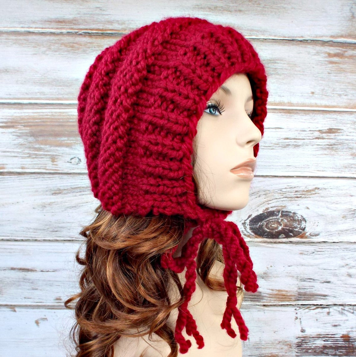 Knit Hat Pattern Hat Knitting Pattern Knit Bonnet Chunky | Etsy Canada