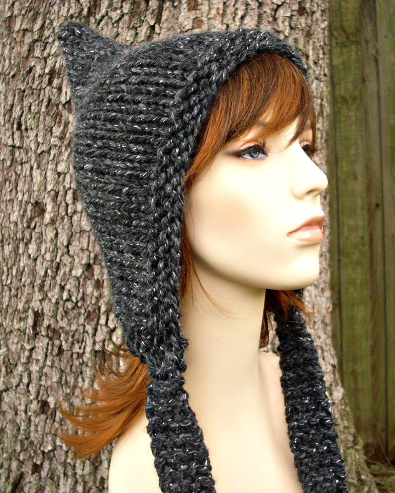 Pixie Hat, Witch Hat, Chunky Knit Hat, Womens Hat, Mens Hat, Winter Hat ...