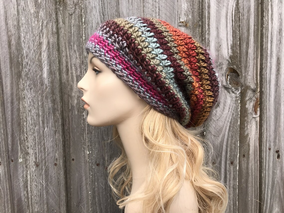 Boho Hat Crochet Hat Womens Hat Slouchy Beanie Slouchy - Etsy