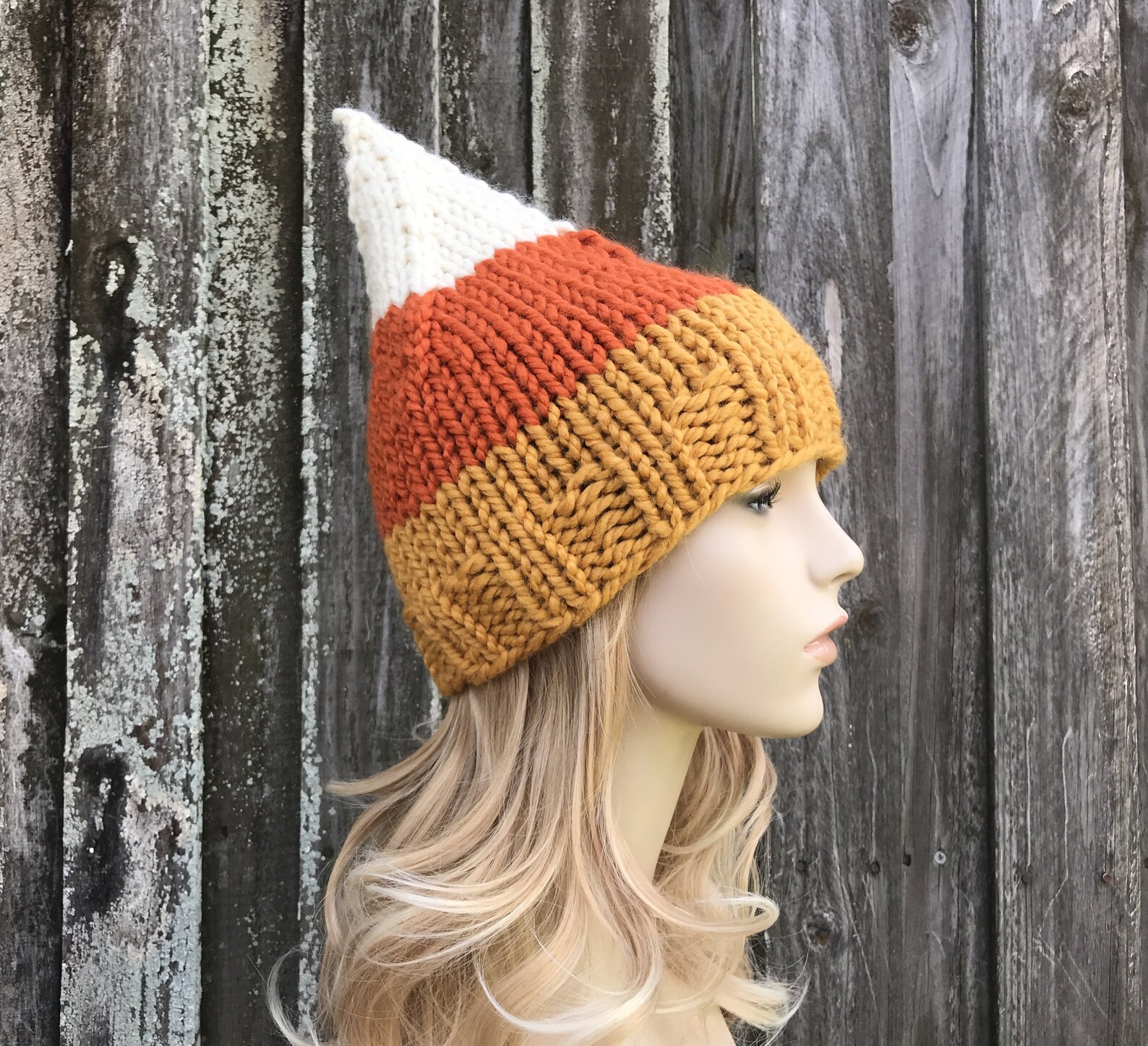 Candy Corn Hat Candy Corn Beanie Halloween Hat Womens Hat | Etsy