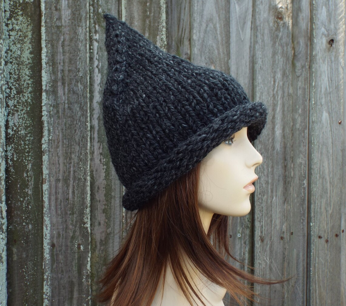 Witch Hat Halloween Hat Wizard Hat Chunky Knit Hat Womens | Etsy