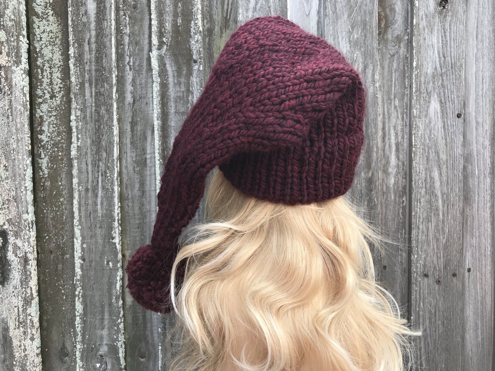 Santa Hat, Stocking Cap, Stocking Hat, Christmas Hat, Chunky Knit Hat ...
