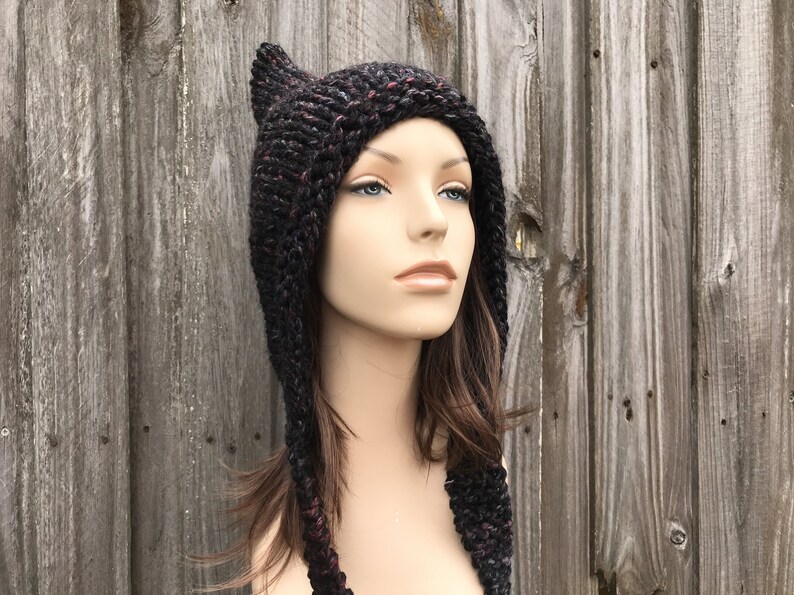 Knit Pixie Hat, Elf Hat, Chunky Knit Hat, Womens Hat, Mens Hat, Winter Hat, Pixie Hood, Elf Hood ...