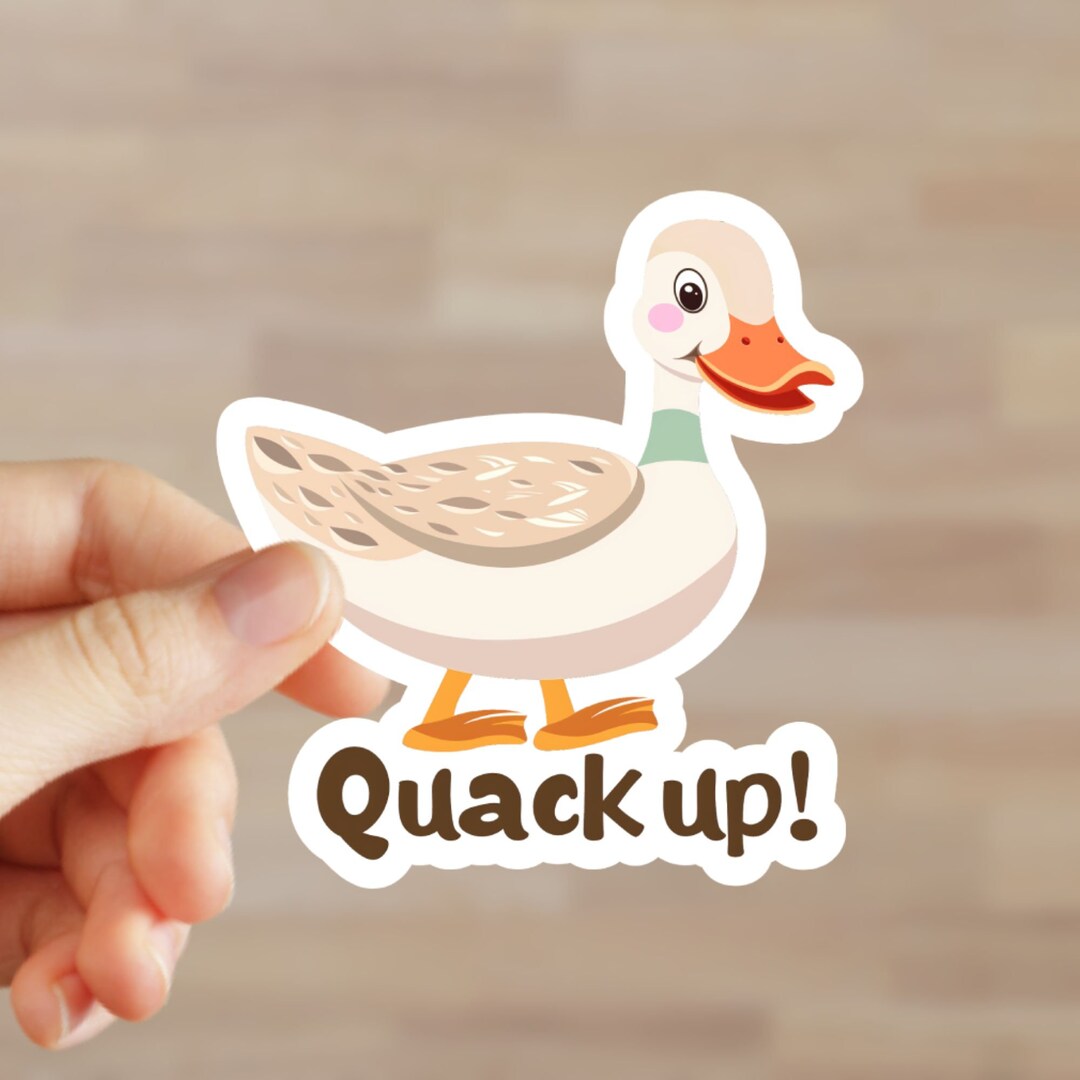 Quack Up Kawaii Duck Sticker Cartoon Animal Stickers Laptop Stickers ...