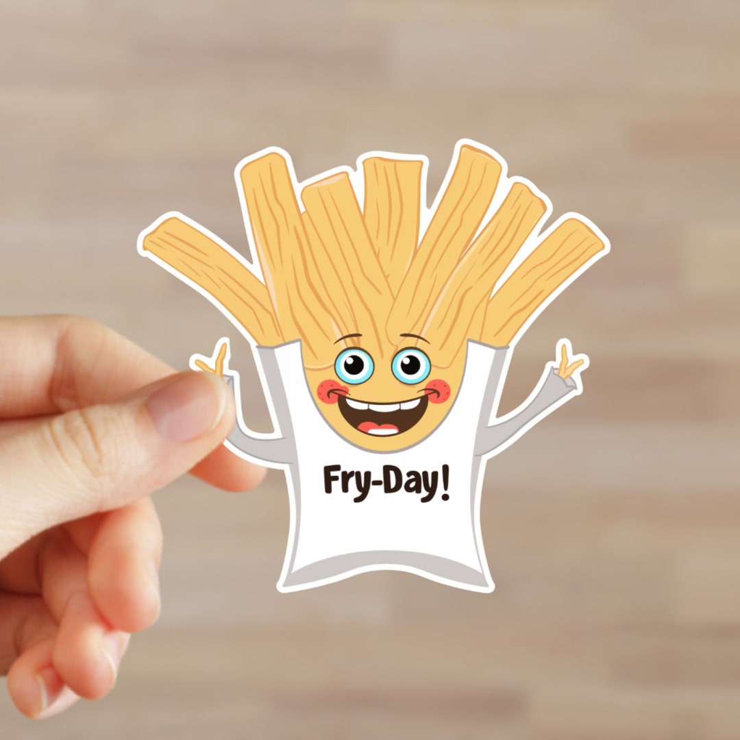 French Fries Emoji Sticker Fast Food Drinks Stickers Laptop Stickers ...