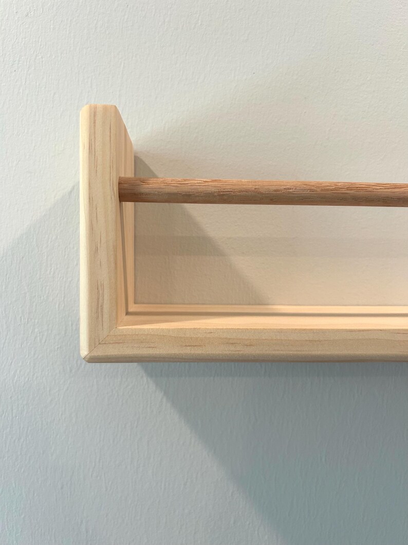 Nursery Bookshelf With Waterfall Sides and Rounded Edges, Wood Floating ...