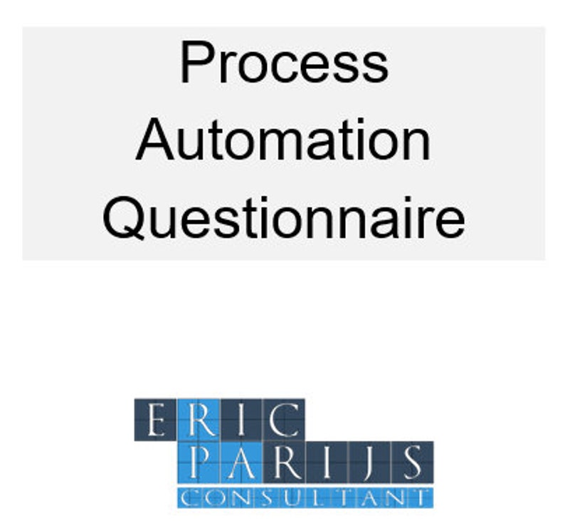 Process Automation Questionnaire Template (word) - Etsy