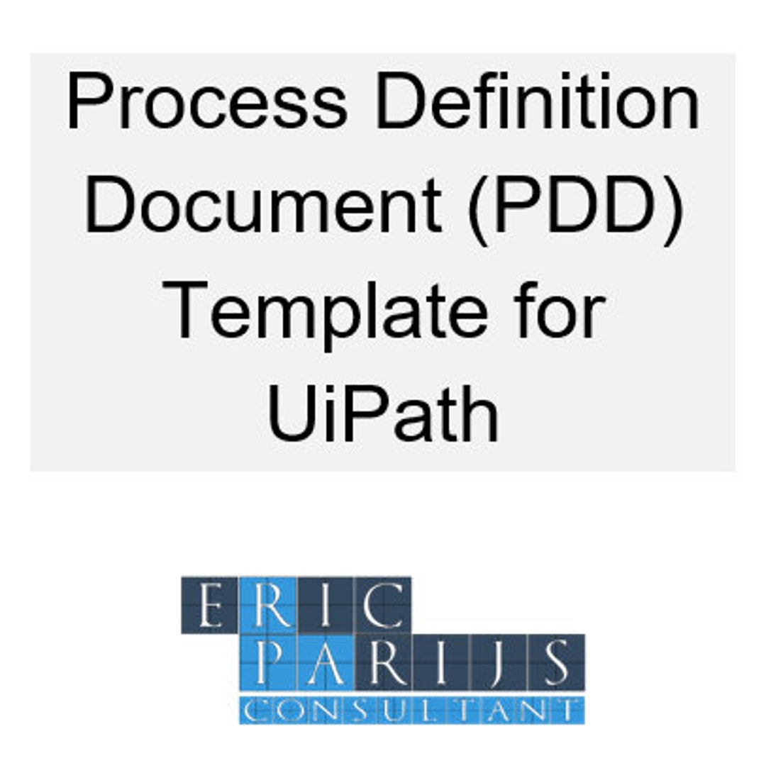 Process Definition Document PDD Template for Uipath word - Etsy