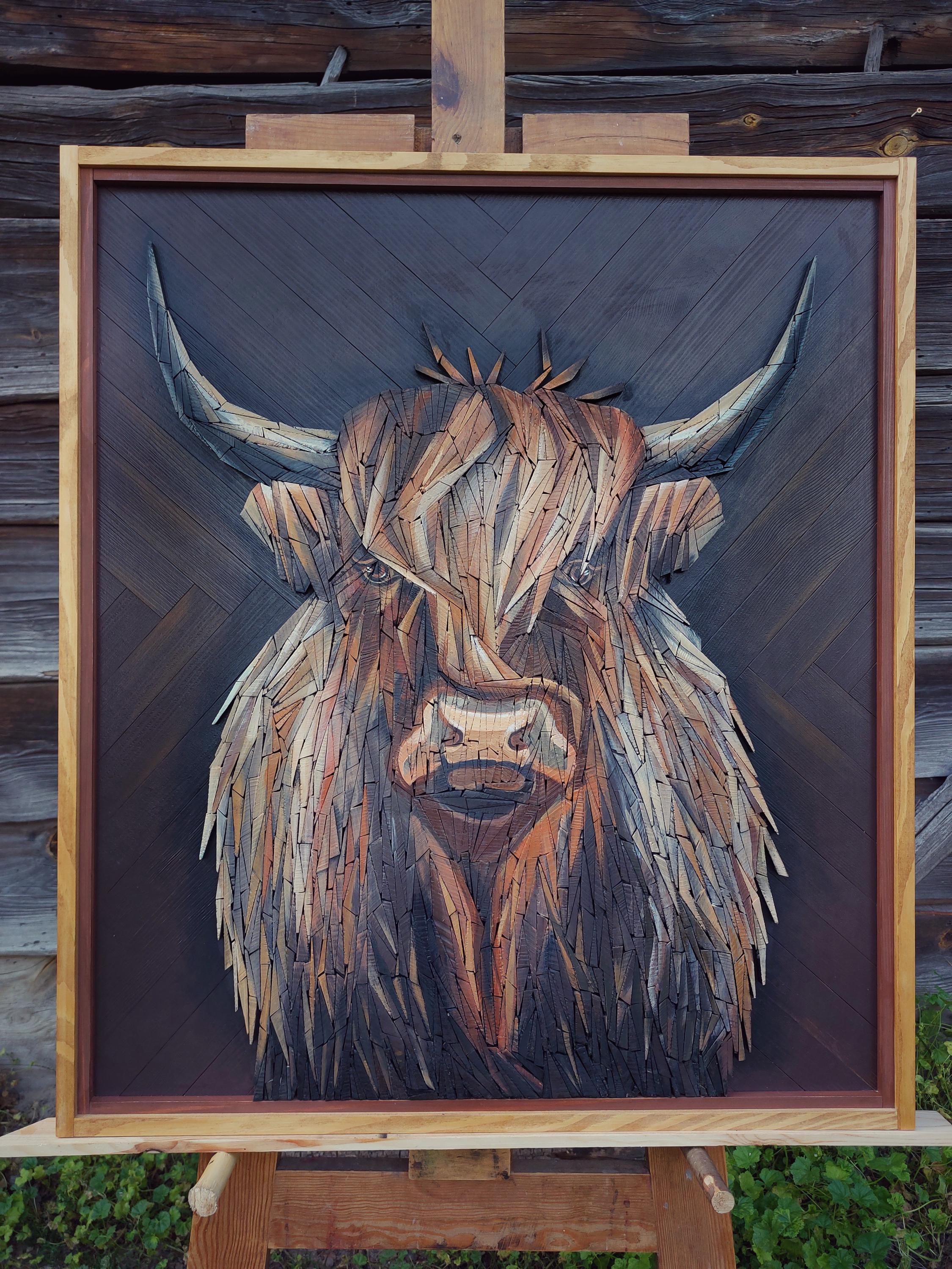Highland Cow Art, Rustic Farmhouse Decor, Highland Cattle Wall Decor ...