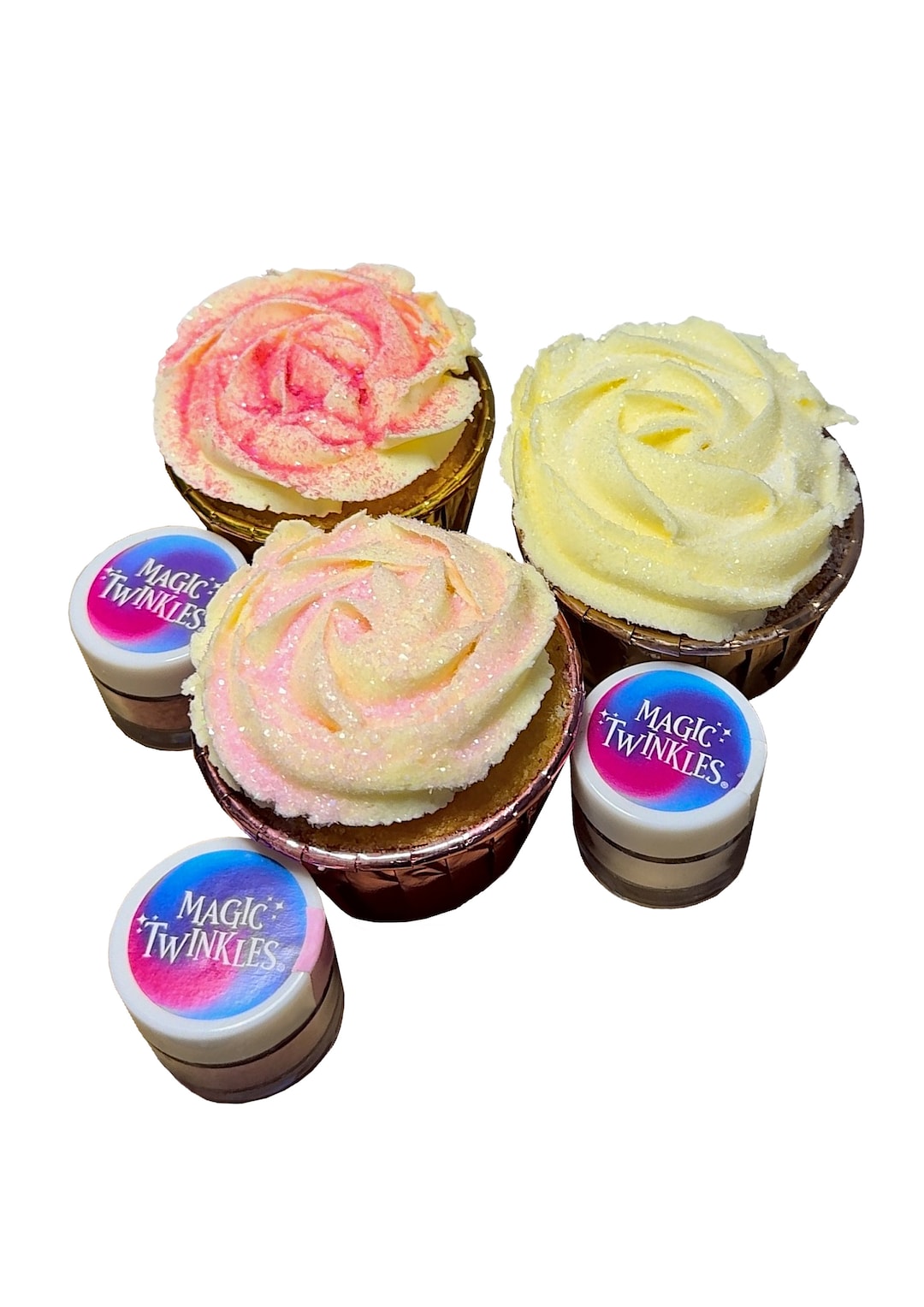 Magic Twinkles Edible Glitter - Fairy Princess Collection, White, Pink ...