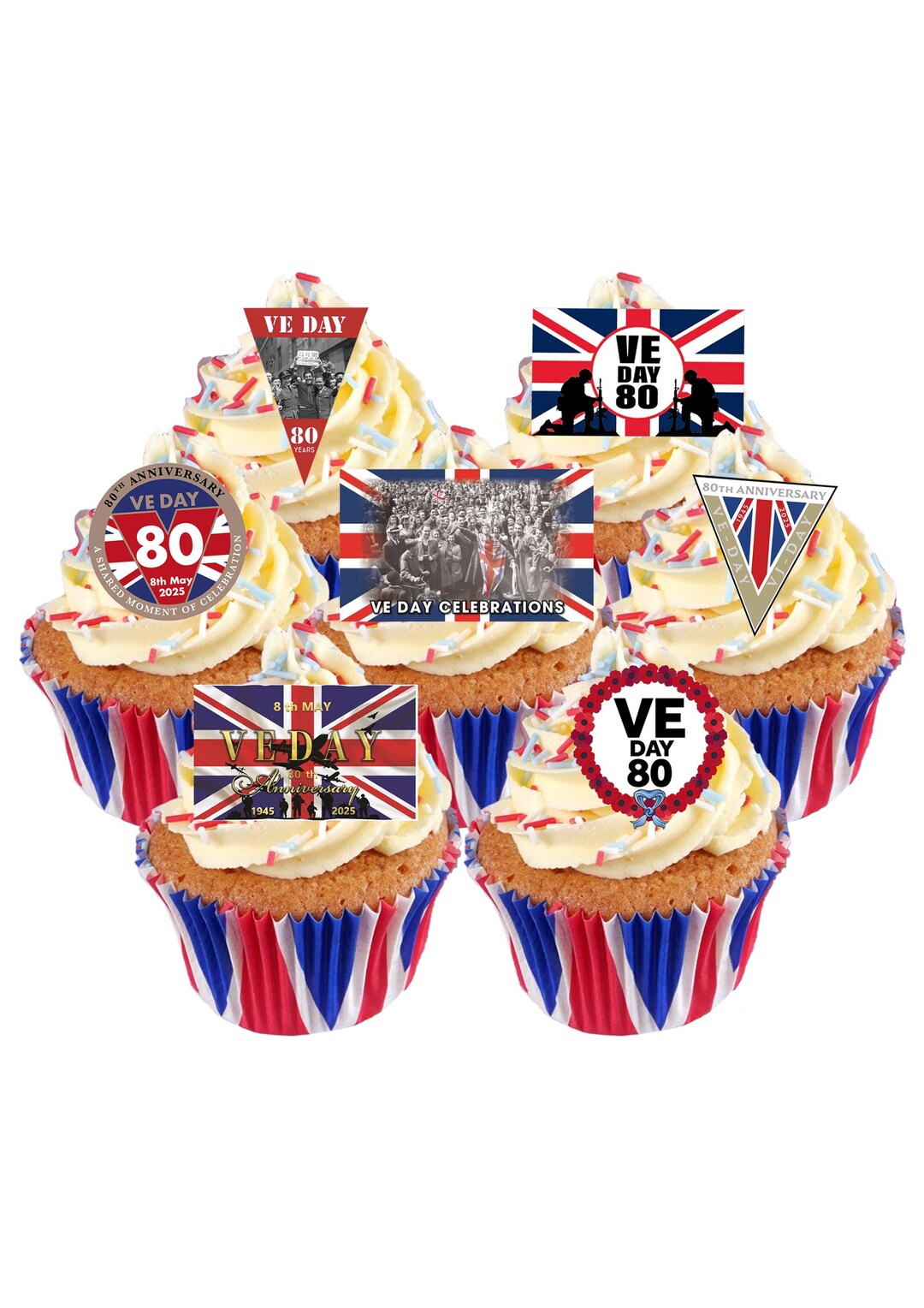 27 Stand up VE Day UNION JACK Victory Remembrance WW2 Edible Wafer ...