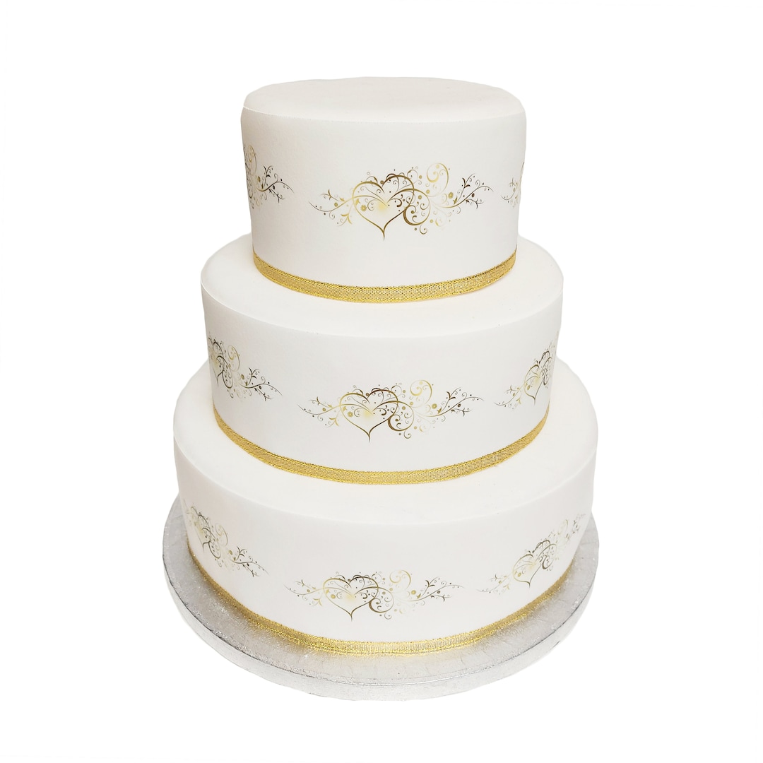 Wedding Love Themed Border Ribbon Icing Cake Decoration Topper. Perfect ...