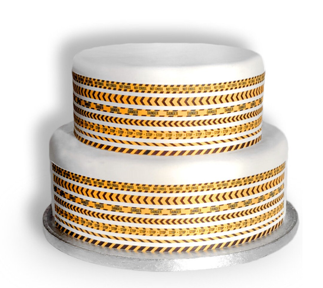 Police Crime Scene Tape Border Ribbon Icing Cake Decoration Topper ...
