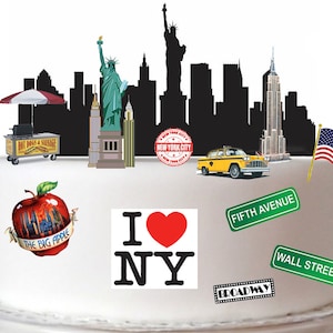 New York Capital City Edible Stand up Wafer Paper Cake Scene Decoration ...