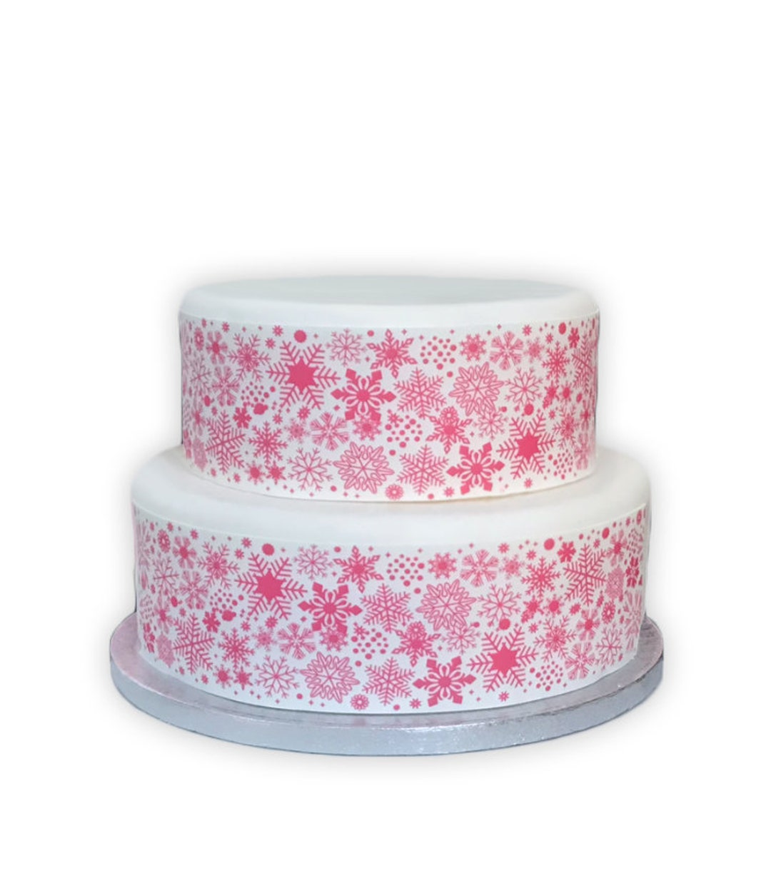 Frozen PINK Snowflake Border Ribbon Icing Cake Decoration Topper ...
