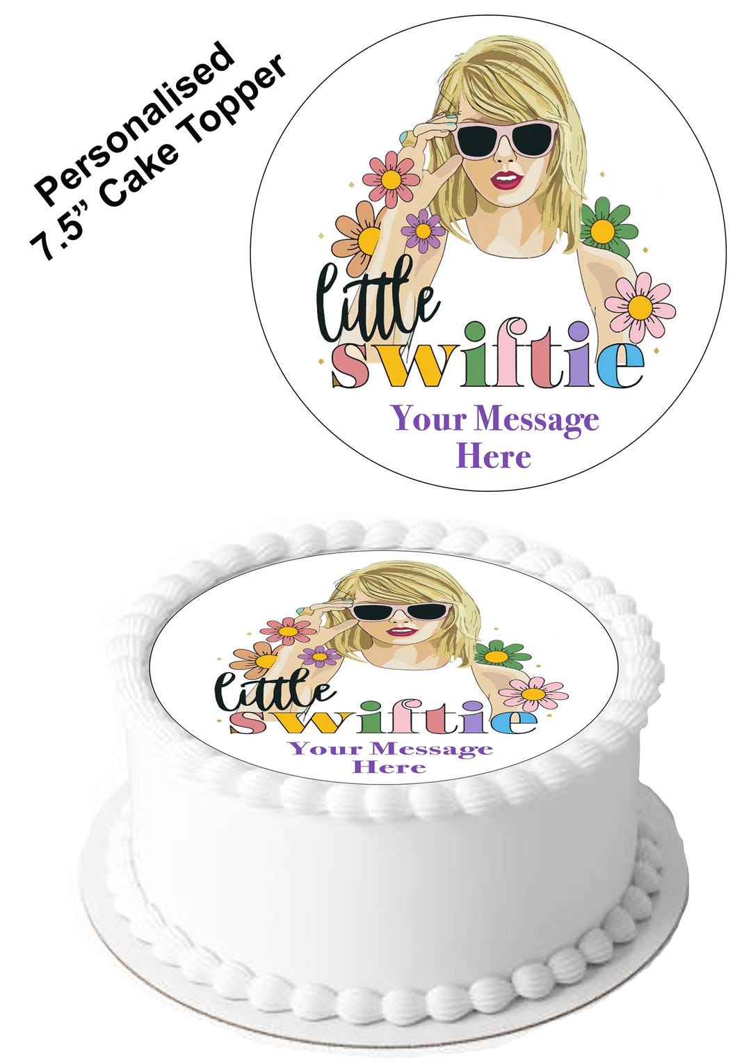 Personalised Message Pop Star Swifty Swifties Music 7.5inch Circle ...