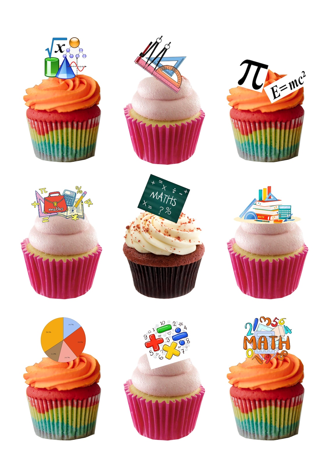 30 Stand up Maths Mathematics School Edible Wafer Paper Card Cake ...