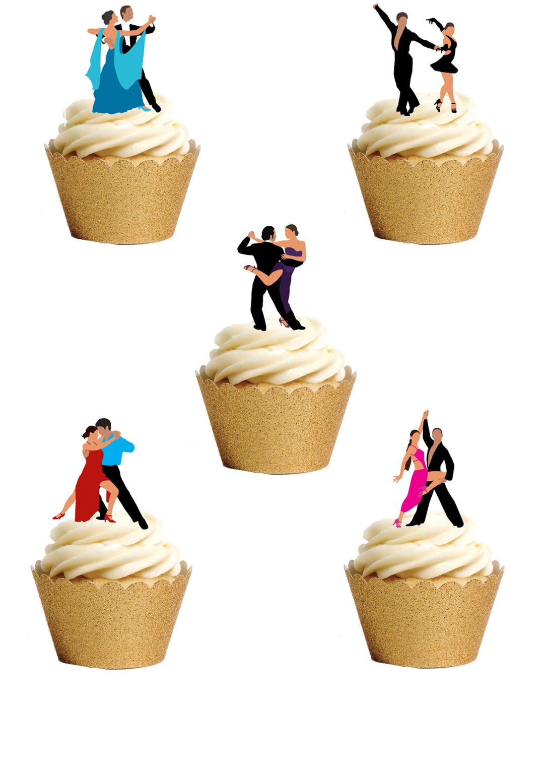20 Stand up Ballroom, Latin, Dancing Themed Edible Wafer Paper Card ...