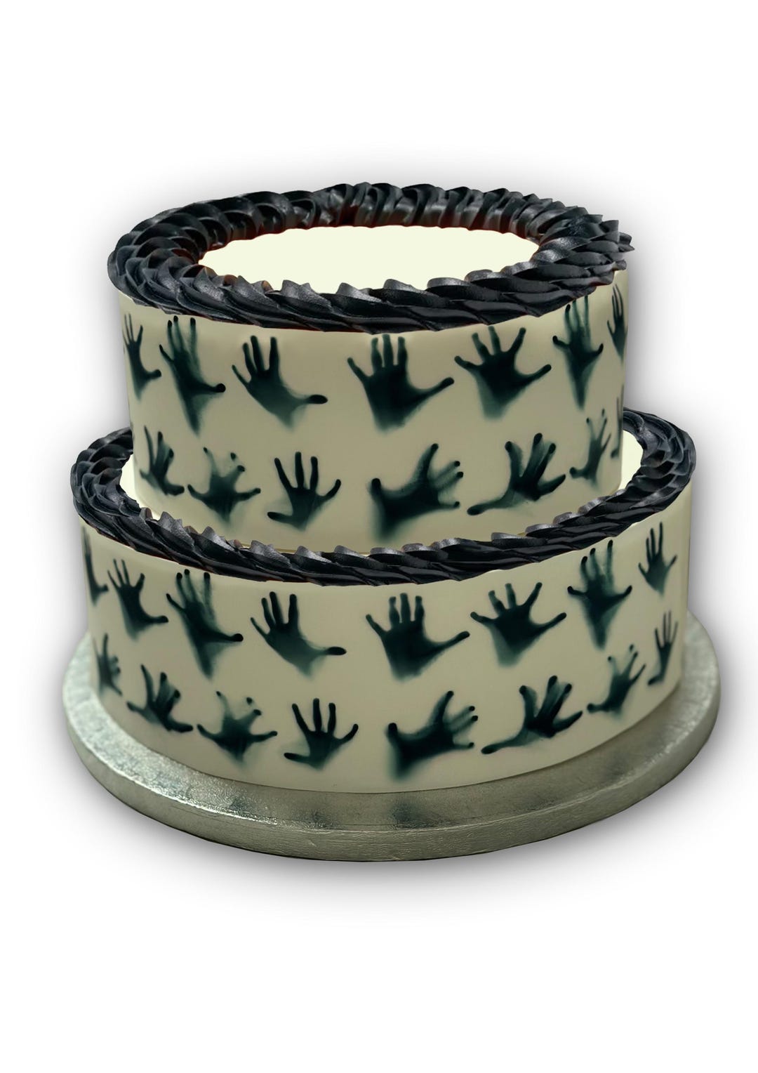 Zombie HANDS Halloween Edible Cake Border Ribbon Icing Cake Decoration ...