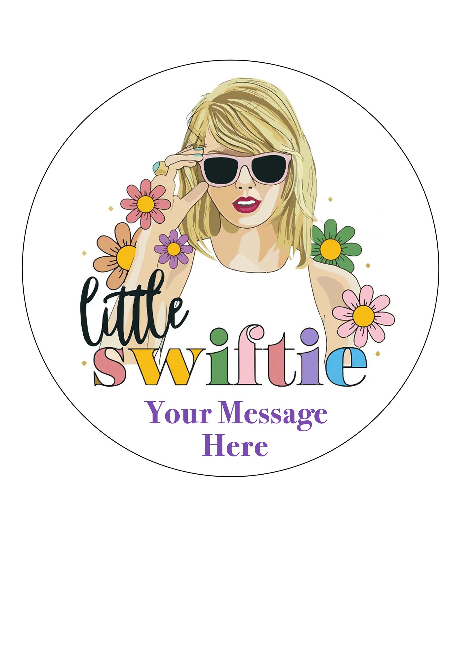 Personalised Message Pop Star Swifty Swifties Music 7.5inch Circle ...