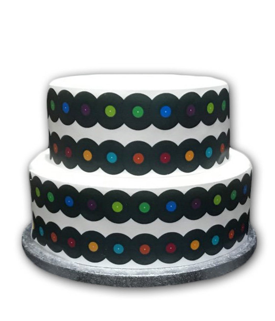 Vinyl Record Music Disc Border Ribbon Icing Cake Decoration Topper ...