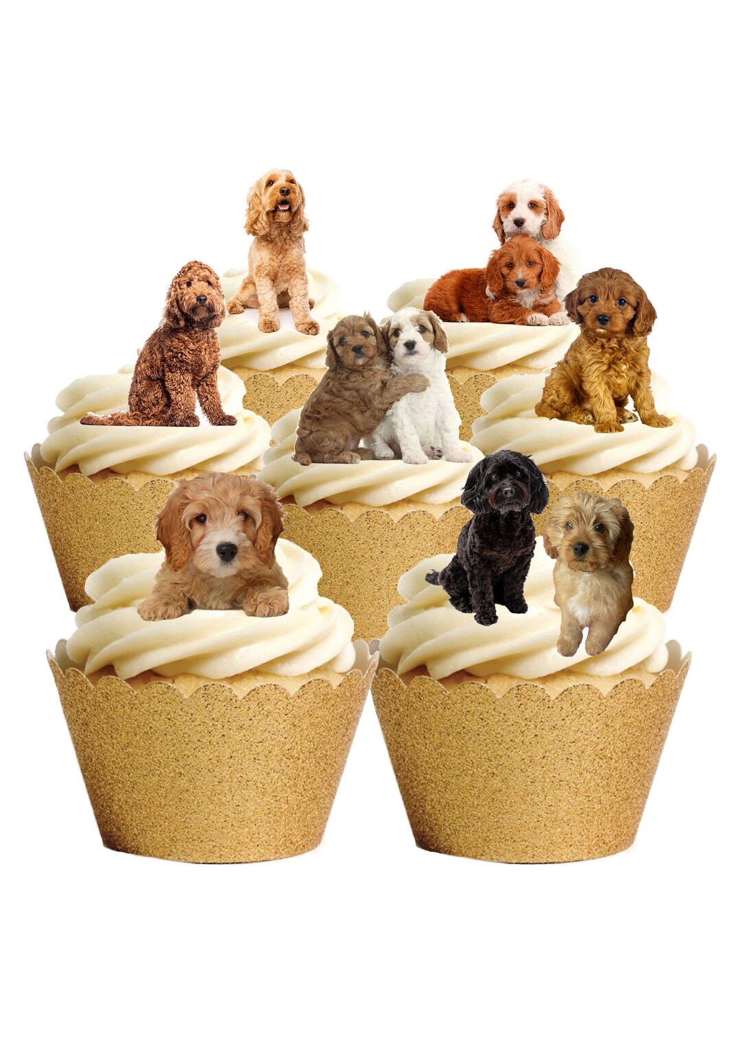 30 Stand up Cavapoo Cockapoo Dog Puppy Edible Wafer Paper Card Cake ...