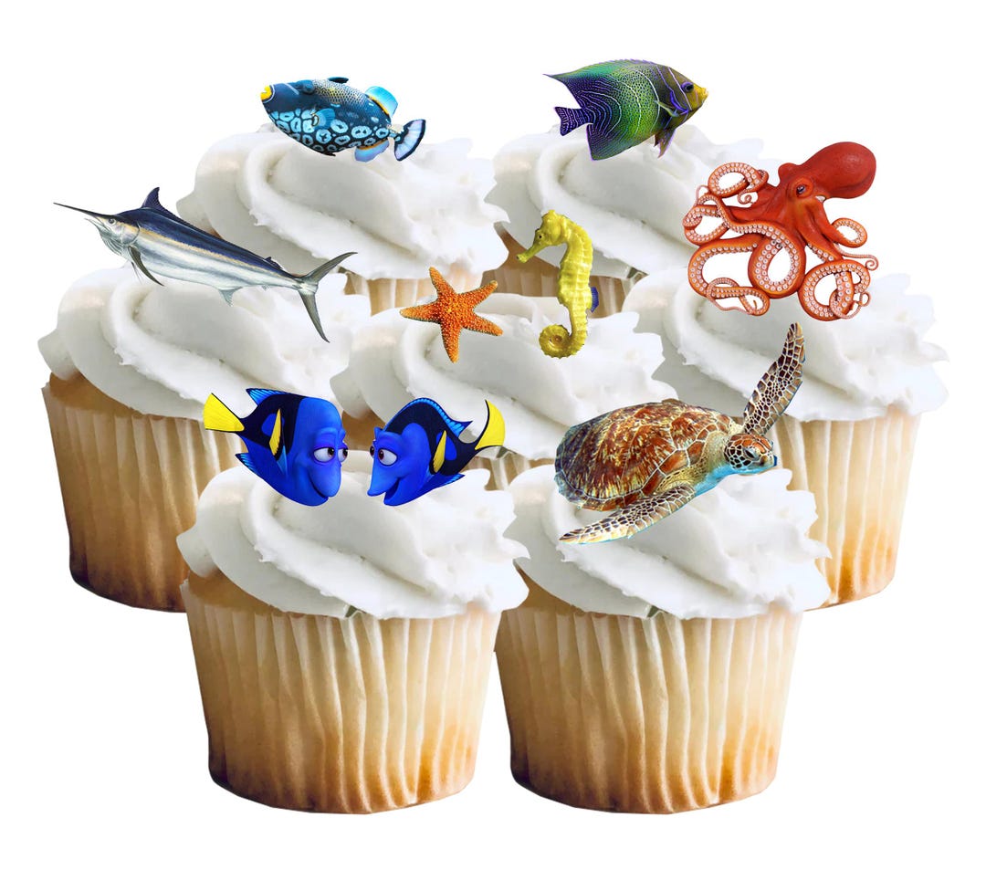 21 Stand up Tropical Fish Edible Stand up Wafer Paper Cake Decoration ...