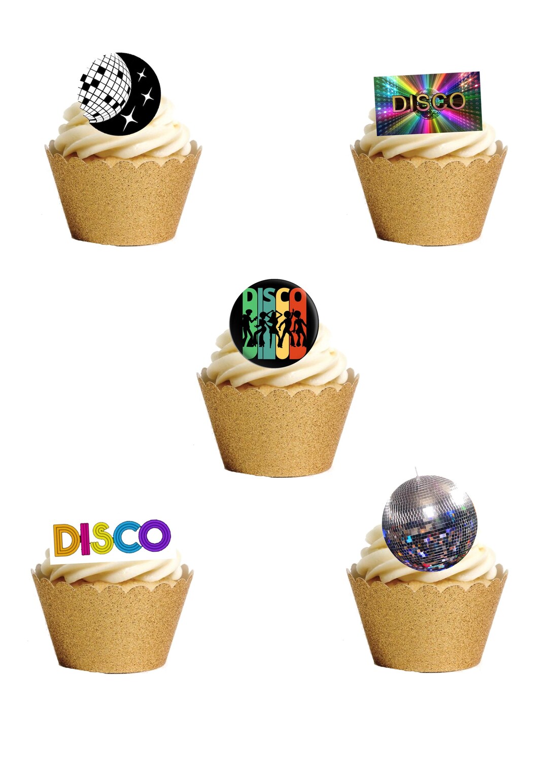 27 Stand up Disco Party Dancing Themed Edible Wafer Paper Card Cake ...