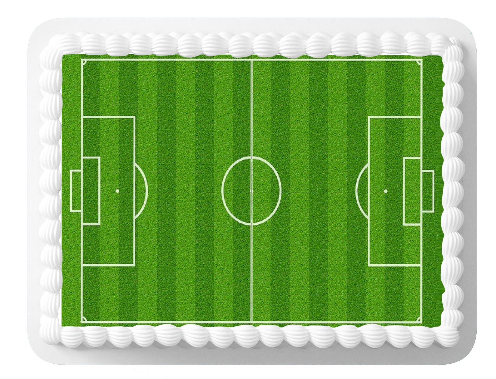 A4 Size Rectangle Football Sports Pitch Edible Icing Cake Topper ...