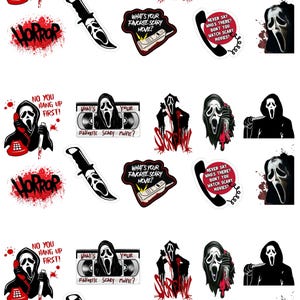 30 Stand up Halloween Scream Ghost Face Mask Edible Wafer Paper Card ...
