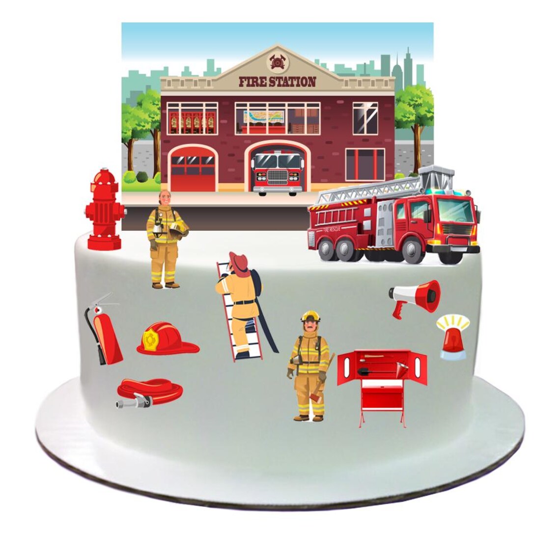 Fire Fighter Fireman Emergency Services Edible Stand up Wafer Paper ...
