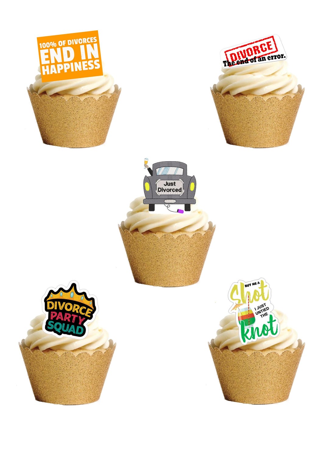 30 Stand up DIVORCE Break up Edible Wafer Paper Card Cake Cupcake ...