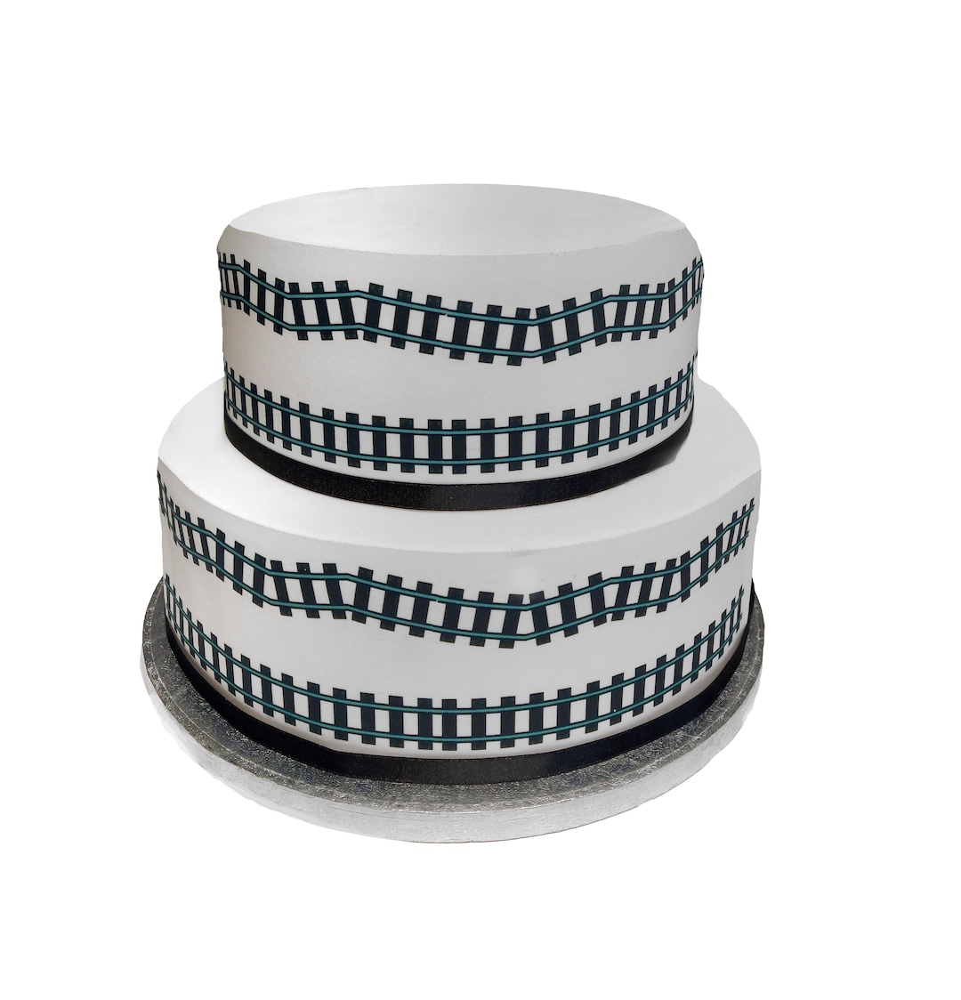 Train Rail Track Border Ribbon Icing Cake Decoration Topper. Perfect ...