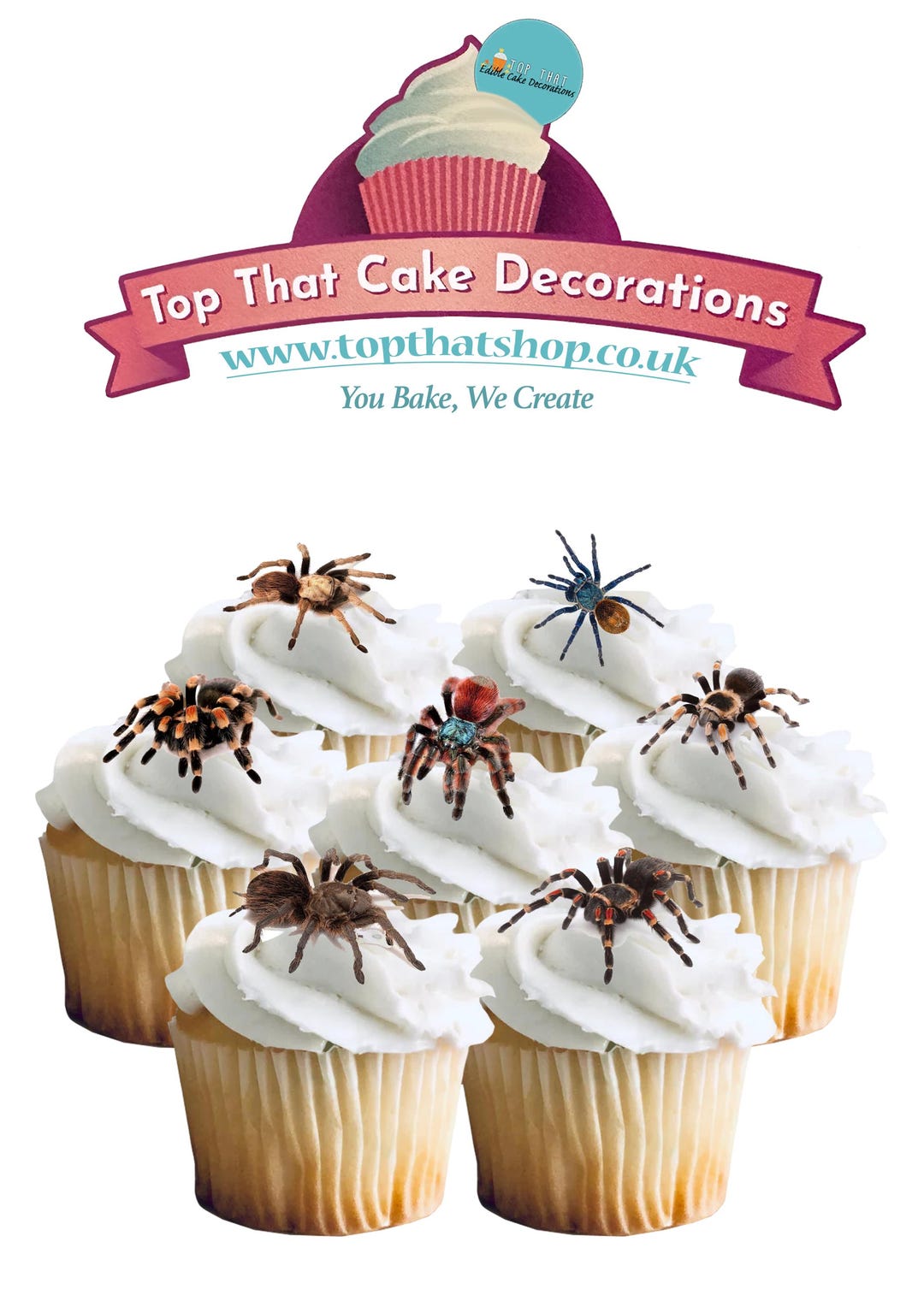 24 Stand up Tarantula Spider Arachnid Themed Edible Wafer Paper Card ...