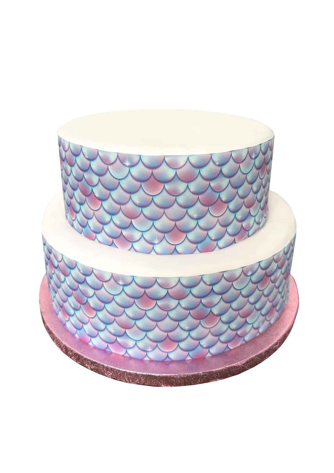 Lovely Pastel Mermaid Scales Border Ribbon Icing Cake Decoration Topper ...