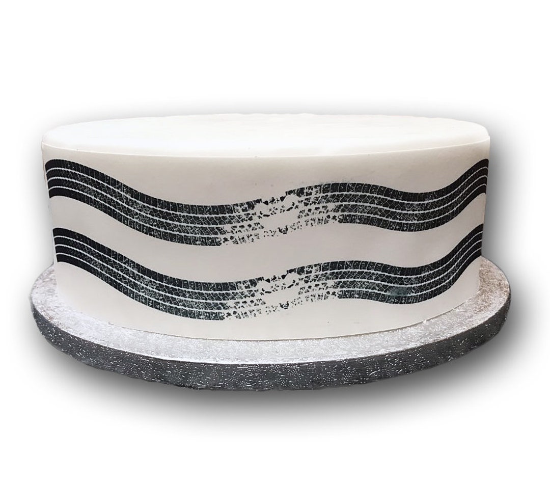 Car Tyre Track Border Ribbon Icing Cake Decoration Topper. Perfect for ...