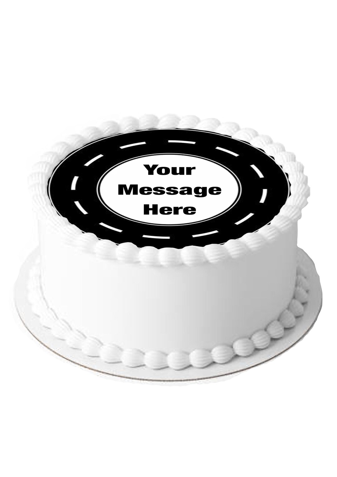 Personalised ROAD HIGHWAY MOTORWAY Themed 7.5inch Circle Edible Icing ...