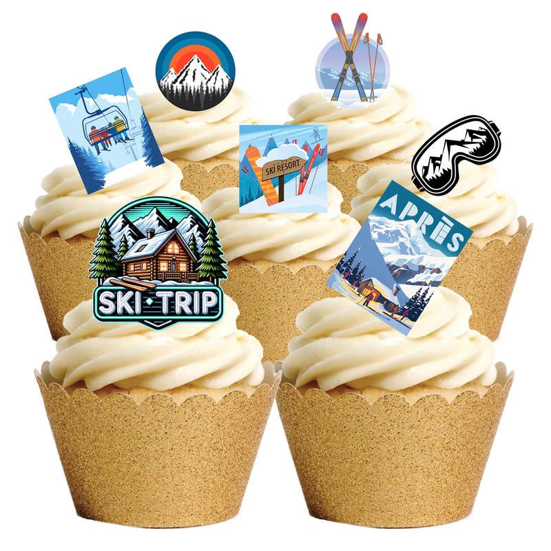 Cupcake Toppers Winter Theme - Etsy UK