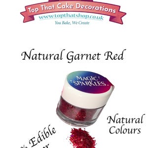 Magic Sparkles Fully Edible Glitter 2g of Natural Garnet Red - 100% ...