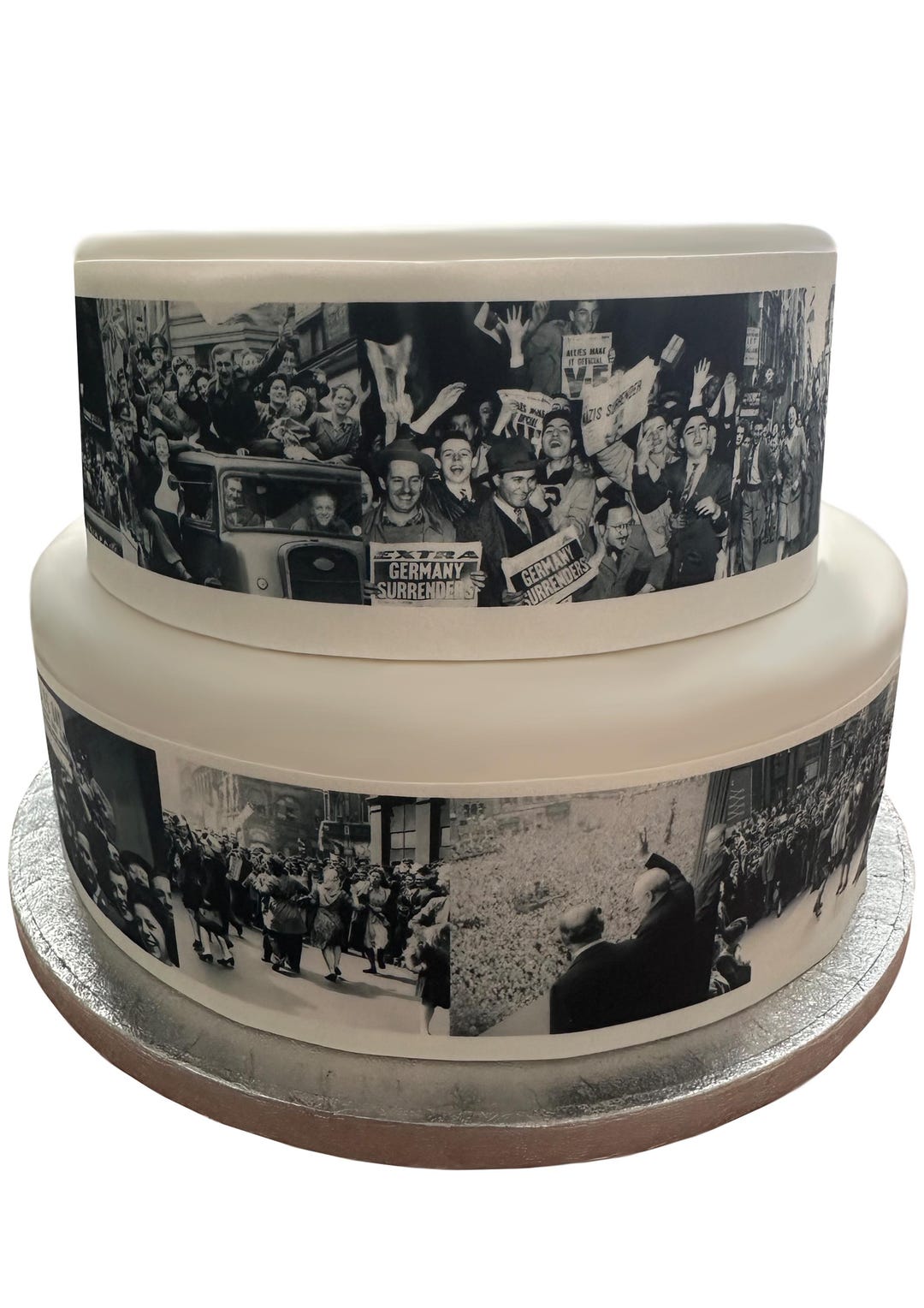 VE Day Victory Celebrations 1945 Collage Border Icing Cake Decoration ...